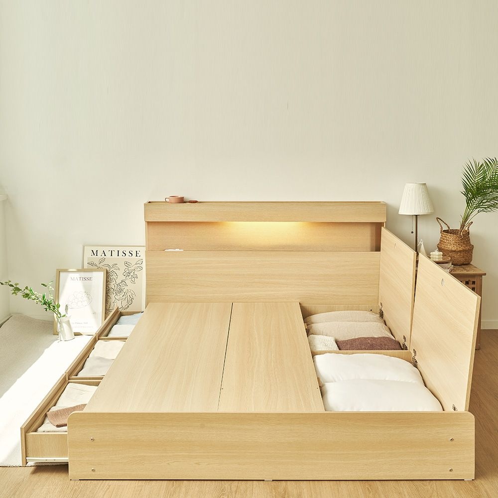 침대+매트리스 > 프레임+매트/캐더린 LED 수납침대 SSQ 꿀잠매트리스포함 | 오늘의집 쇼핑
