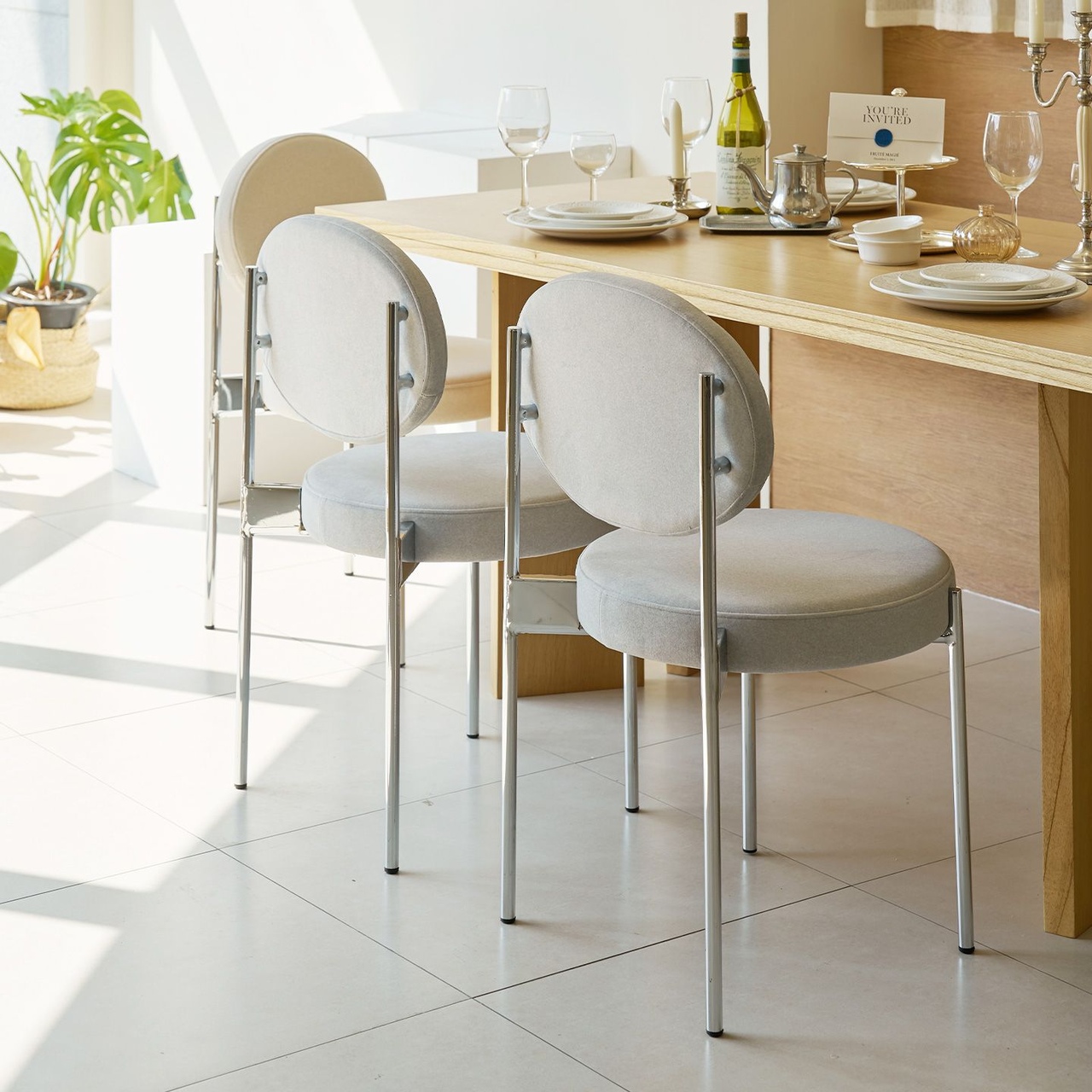 인테리어의자 > 시오 크롬 패브릭 쿠션체어(4개세트)_E145 | 오늘의집 쇼핑