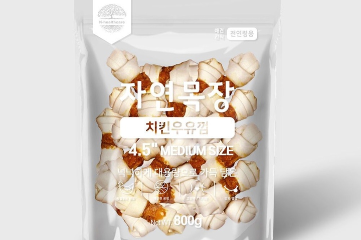 강아지 사료·간식 치킨우유껌 미디엄사이즈 45인치 800g 대용량 치석제거 강아지간식 오늘의집 쇼핑
