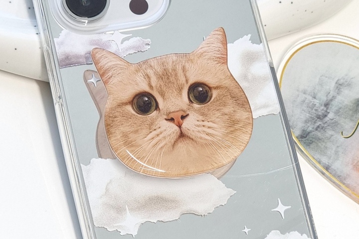 휴대폰액세서리 뚱냥이 스마트톡 그립 귀여운 고양이 아크릴 핸드폰 스마트 휴대폰 걸이 홀더 톡거치대 오늘의집 쇼핑