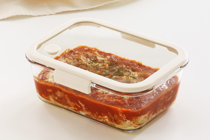 밀폐용기·반찬통 글라쎄z 진공 유리 밀폐용기 직사각 1900ml 아이보리 오늘의집 쇼핑