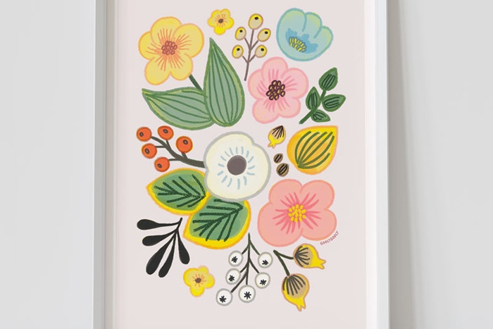 그림·사진 Greeting Flowers 일러스트 아트포스터 076 오늘의집 쇼핑