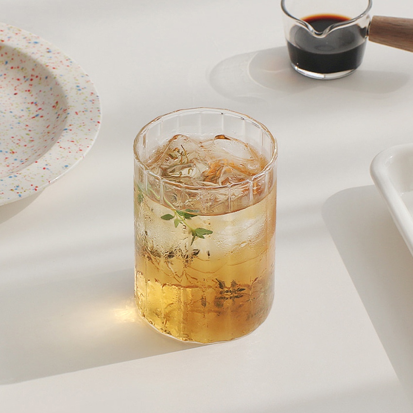 유리컵·물컵 아코디언 유리컵 230ml 롱머그 텀블러 오늘의집 쇼핑