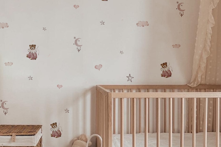 벽지·도배용품 맘 싵 Mom Sheet W Type 핑크베어 아이방꾸미기 데코시트 벽꾸미기 오늘의집 쇼핑