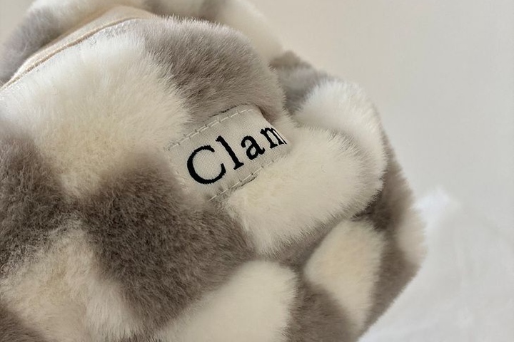 기타디자인용품 라운드 파우치 Fur Gray Checkerboard 오늘의집 쇼핑
