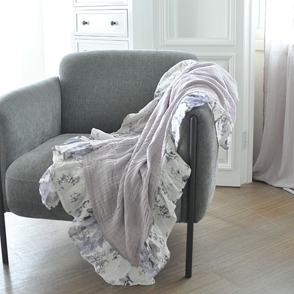 담요·블랭킷 > CO/2023-48 엠버 코튼 프릴 블랭킷 담요 - 퍼플 | 오늘의집 쇼핑