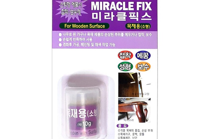 접착제·보수용품 미라클픽스 접착제 목재용 소형10g 스틱형 에폭시접착제 0223 오늘의집 쇼핑