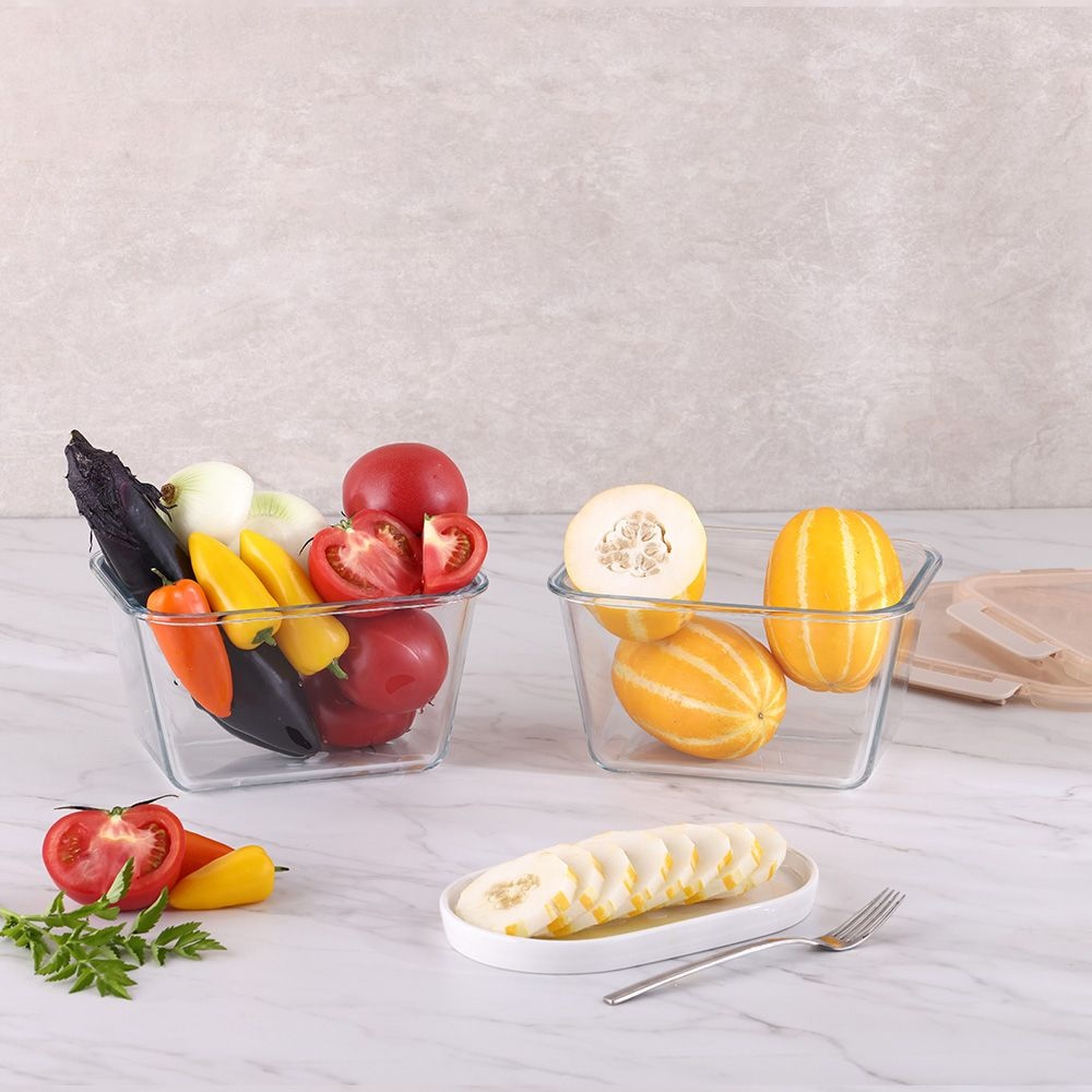 밀폐용기·반찬통 크리스탈 Plus 내열밀폐용기 직사각 2500ml 2종세트 오늘의집 쇼핑