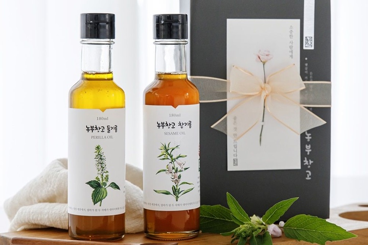 오일·식초·꿀 국산 저온압착 참기름 들기름 180ml 2병 선물세트 오늘의집 쇼핑