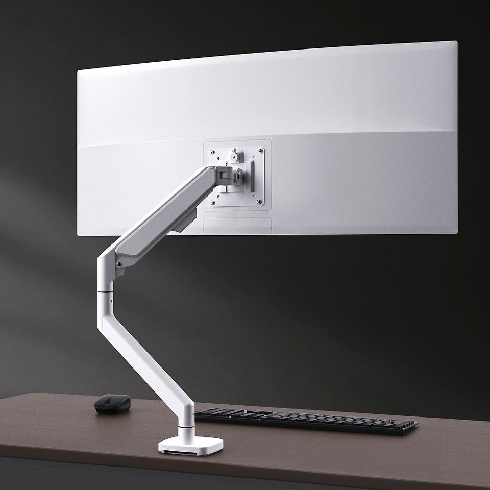 데스크테리어 리뷰이벤트 Pt 라이트 싱글 모니터암 거치대 화이트블랙 모니터 스탠드 오늘의집 쇼핑