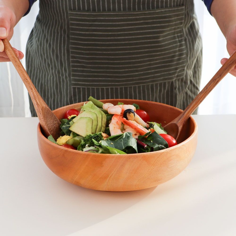 샐러드볼·다용도볼 > 1+1 마호가니 우드 이지 샐러드볼(특대) 22cm (총2P) | 오늘의집 쇼핑