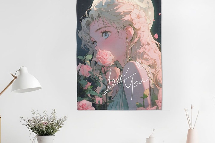 패브릭포스터 로즈문 러브유rose Moon Love You 패브릭포스터 오늘의집 쇼핑