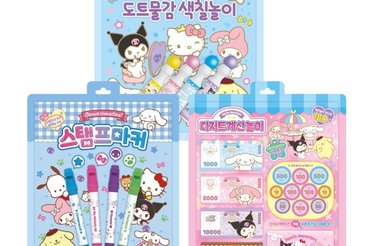 칠판·학습완구 산리오 디저트 계산놀이산리오 캐릭터즈 도트물감색칠놀이 산리오 스탬프 마커 3종 세트 오늘의집 쇼핑