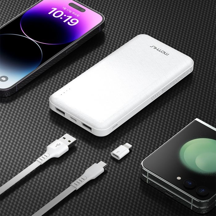 휴대폰액세서리 슬림 듀얼 10000mah 휴대용 보조배터리 C타입 케이블 8핀 젠더 오늘의집 쇼핑