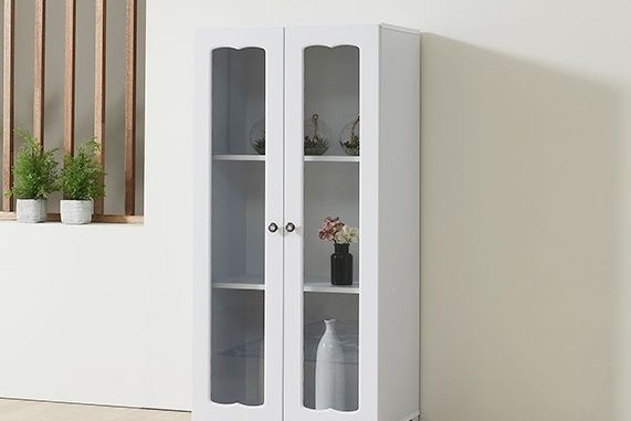 진열장·장식장 양문도어 유리문 위스키 술장식장 멀바우 화이트 60cm 오늘의집 쇼핑