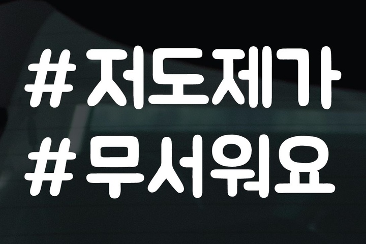 익스테리어용품 해시태그 스티커 차량 자동차 데칼 시트지 03 저도제가무서워요 오늘의집 쇼핑