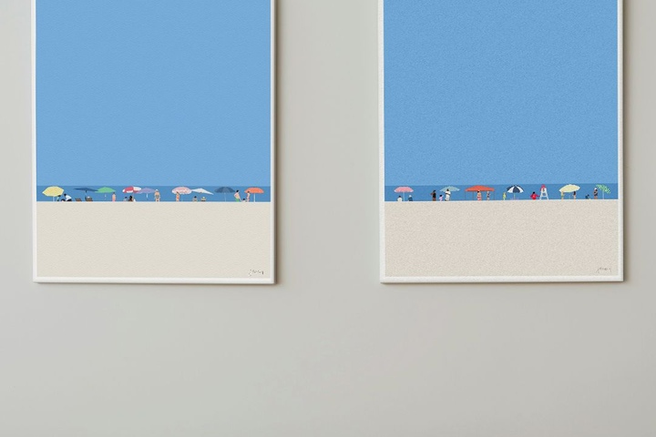 그림·사진 계절 감성 일러스트 세트 그림 캔버스액자 04파라솔해변ab 오늘의집 쇼핑