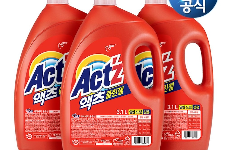 액체세탁세제 액츠 클린젤 일반드럼겸용 31lx3개 오늘의집 쇼핑