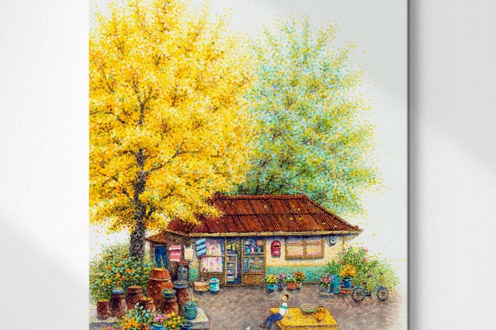 그림·사진 조경주작가 인테리어 캔버스 풍경화 그림 액자 은행나무가 보이는 우리집 001 오늘의집 쇼핑
