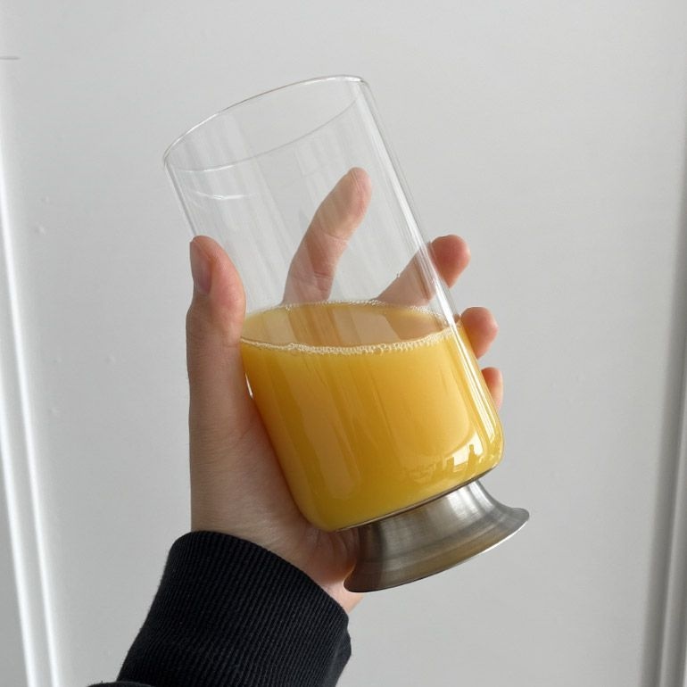 유리컵·물컵 스텐 굽 유리컵 홈카페 에스프레소잔 하이볼 맥주잔 내열유리 500ml 오늘의집 쇼핑