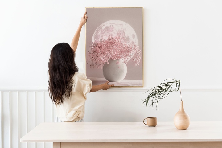 그림·사진 다복 보름달 안개꽃 애화 달항아리 그림 캔버스 인테리어 액자 2종 오늘의집 쇼핑