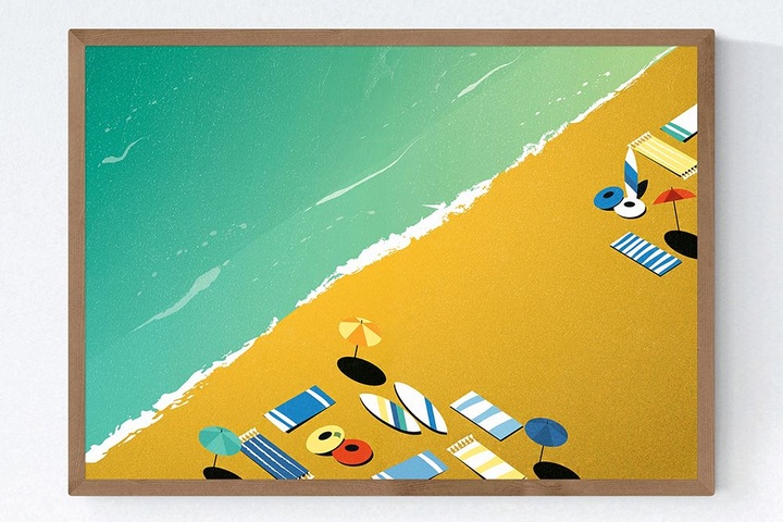 그림·사진 Beach 해변 해수욕장 파도 풍경 포스터 시원한 여름 바다 물멍 그림 오늘의집 쇼핑