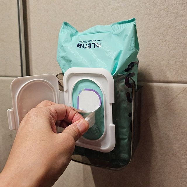 소품정리·거치대 부착식 물티슈 케이스 벽걸이 보관 거치대 오늘의집 쇼핑