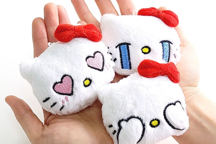 기타디자인용품 표정부자 삼냥이 봉제인형 키링 3종세트 이모티콘 고양이 커플아이템 가방 폰 꾸미기 오늘의집 쇼핑