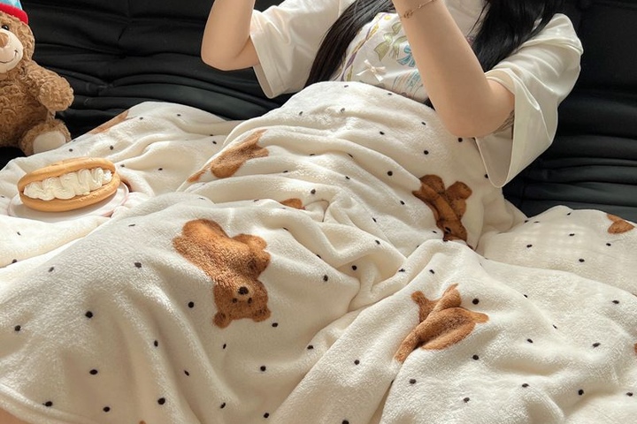 담요·블랭킷 포디드 테디베어 캐릭터 패턴 극세사 겨울 담요 2size 오늘의집 쇼핑
