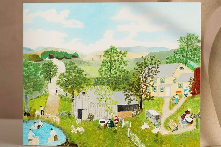 그림·사진 힐링 그랜드마 모지스 풍경화 명화 인테리어 캔버스 그림액자 02봄맞이 목욕시간 오늘의집 쇼핑