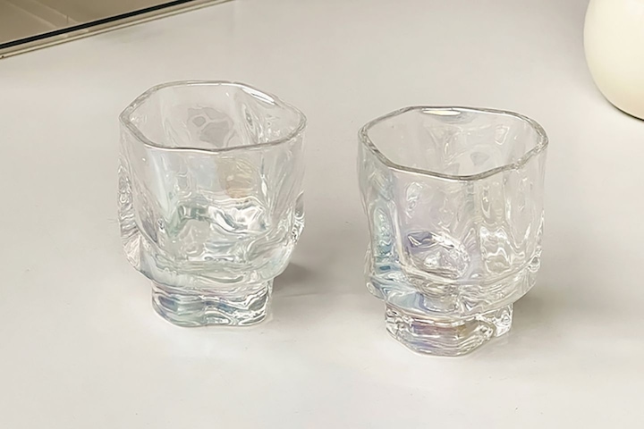 소주잔·막걸리잔 해외 비정형 미니 고블렛 소주잔 홀로그램 유리컵 찻잔 2p 60ml 오늘의집 쇼핑