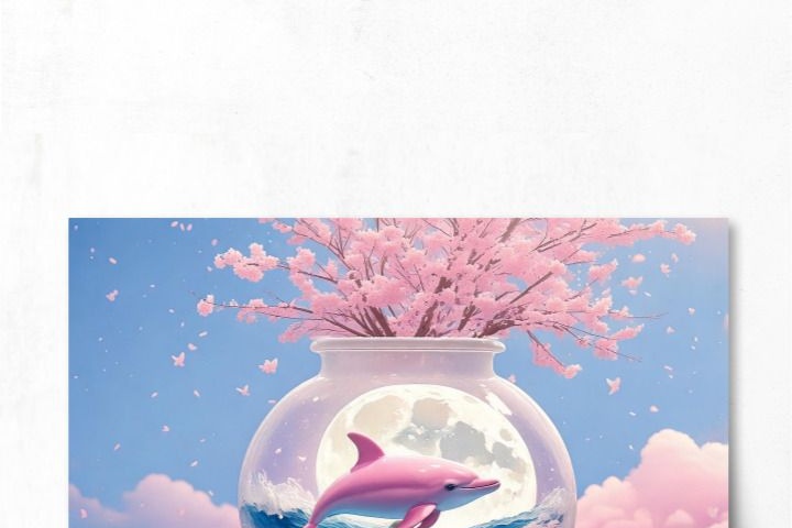 그림·사진 달항아리 핑크고래 재물들어오는 고래 와이드형 풍수 개업선물액자 인테리어용그림 오늘의집 쇼핑