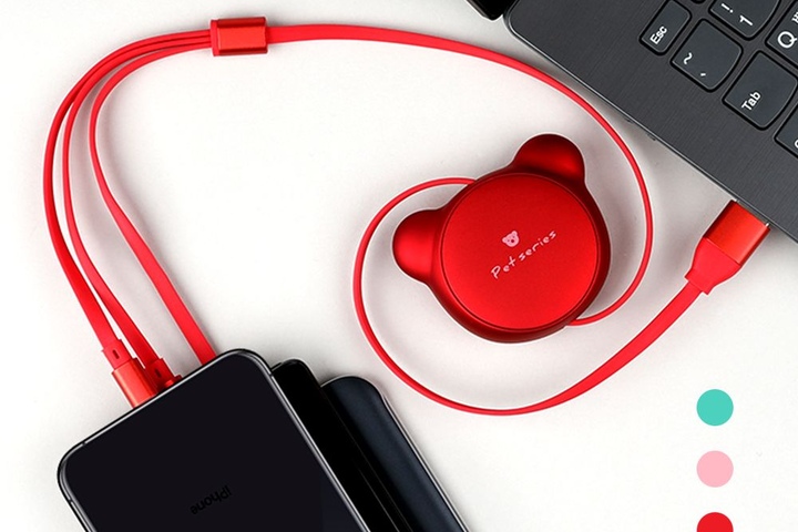 휴대폰액세서리 미니베어 3in1 릴 케이블 충전 Usb 8핀 5핀 C타입 오늘의집 쇼핑