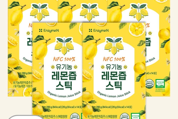 건강즙·청·전통음료 스페인산 생레몬 100 유기농 레몬즙 스틱 14개입x5박스 70포 오늘의집 쇼핑