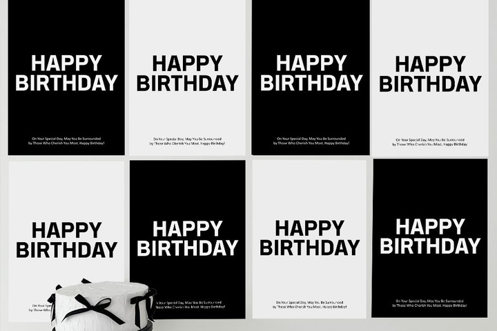 파티·이벤트용품 A4 스탠다드 생일 포스터 8p 세트 생일 이벤트 포토존 가랜드 오늘의집 쇼핑