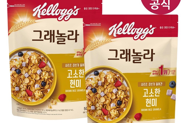 시리얼·시리얼바 시리얼 큐브 현미 그래놀라 500g2개 오늘의집 쇼핑