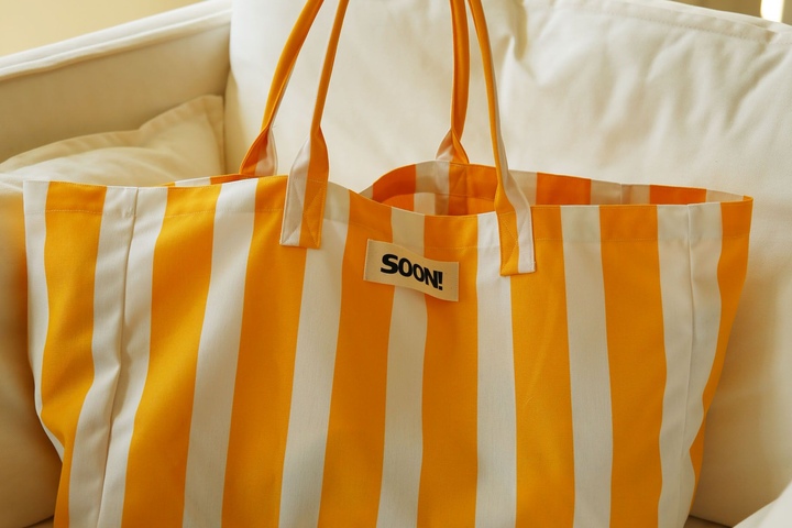 기타디자인용품 옐로우 스트라이프 캔버스 백 Yellow Stripe Canvas Bag 오늘의집 쇼핑