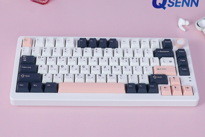 키보드 > Q75 PBT 풀윤활 가스켓 유무선 기계식 키보드 화이트 애플민트축V1 | 오늘의집 쇼핑