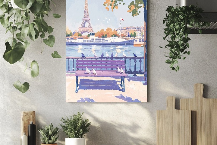 그림·사진 에펠탑과 비둘기들 그림 캔버스액자 유럽 풍경화 에펠탑 거실 주방 현관 카페 인테리어 액자 오늘의집 쇼핑