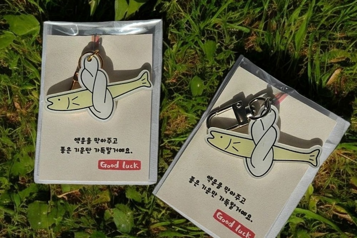 기타디자인용품 액막이 명태 북어 키링 2종 액땜 액운 열쇠 가방 고리 자동차 차량용 행운 차 부적 선물 오늘의집 쇼핑