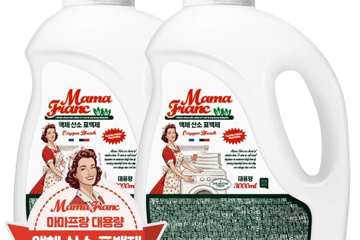 표백제 11 마마프랑 대용량 액체 산소 표백제 3l 중성 흰옷 빨래 얼룩제거제 찌든때 세탁 오늘의집 쇼핑