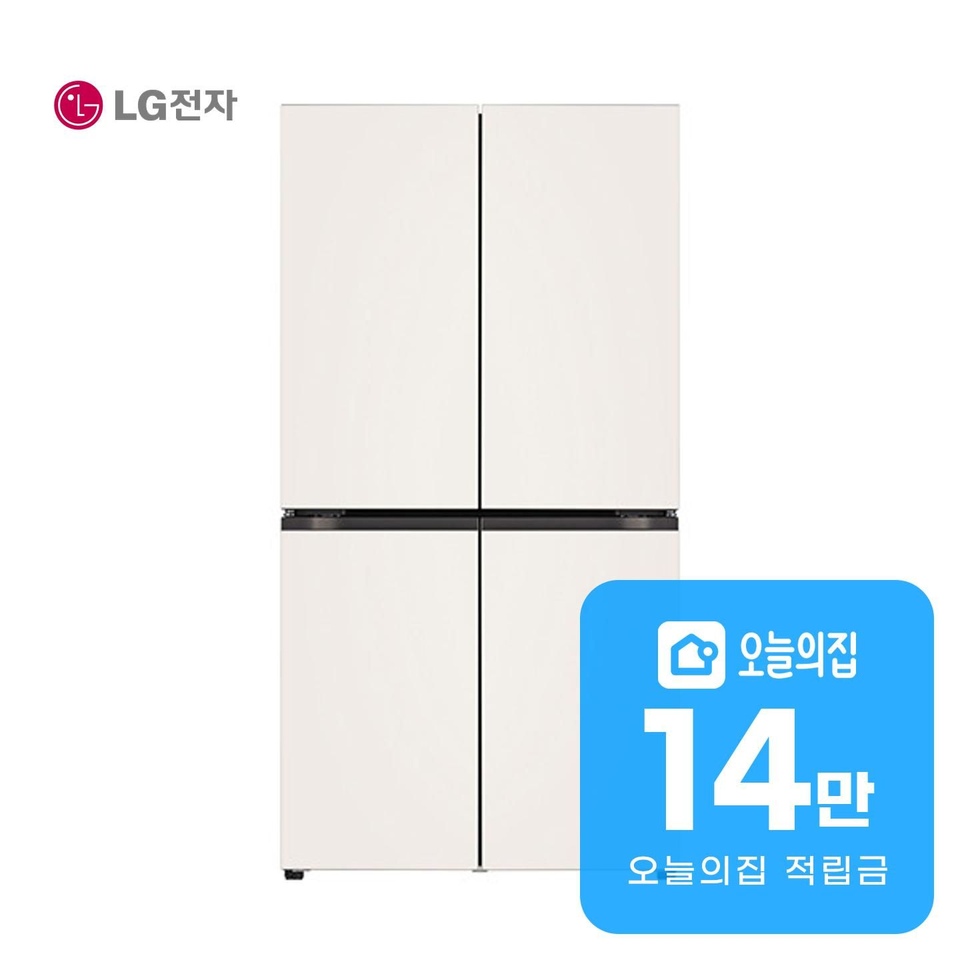 양문형냉장고 렌탈 디오스 오브제컬렉션 4도어 냉장고 870l 베이지 T875mee012 오늘의집 쇼핑