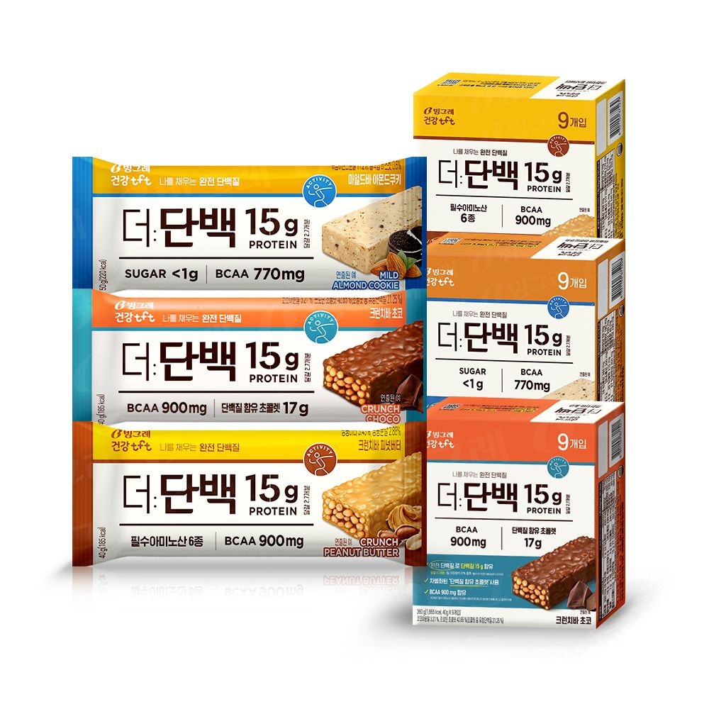 헬스·다이어트 더단백 프로틴바 9개입 초코 피넛버터 아몬드쿠키 택1 오늘의집 쇼핑