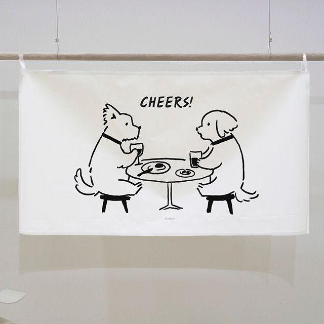 패브릭포스터 Dinner Time A 와이드 대형 패브릭포스터 강아지 창문 가로 가리개커튼2size 오늘의집 쇼핑
