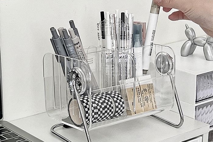 데스크수납·정리 투명 아크릴 정리함 칸막이 리모컨 보관 수납함 오늘의집 쇼핑