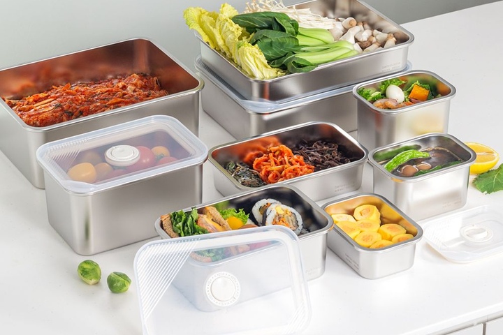 밀폐용기·반찬통 스텐 직사각 밀폐용기 냉장 냉동 반찬통 밧드 9종 세트 오늘의집 쇼핑