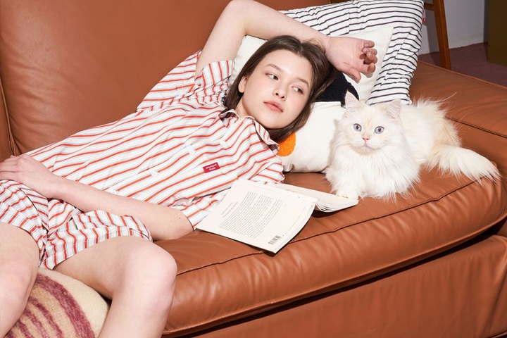 파자마·잠옷 > 털(fur) 안붙는(less) 퍼리스 스트라이프 파자마 반소매 반팔 8color 3size | 오늘의집 쇼핑