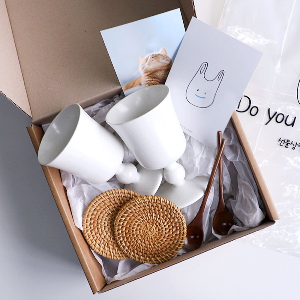 와인·양주·칵테일잔 > 선물포장 도자기 와인잔 고블렛 술잔 280ml 2p 집들이 선물세트 D07 | 오늘의집 쇼핑