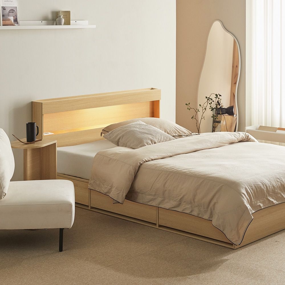 침대+매트리스 > 프레임+매트/캐더린 LED 수납침대 SSQ 꿀잠매트리스포함 | 오늘의집 쇼핑