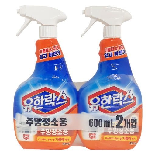 락스·살균소독제 유한락스 주방청소용본품600ml 2입 렌지후드 때제거 오늘의집 쇼핑